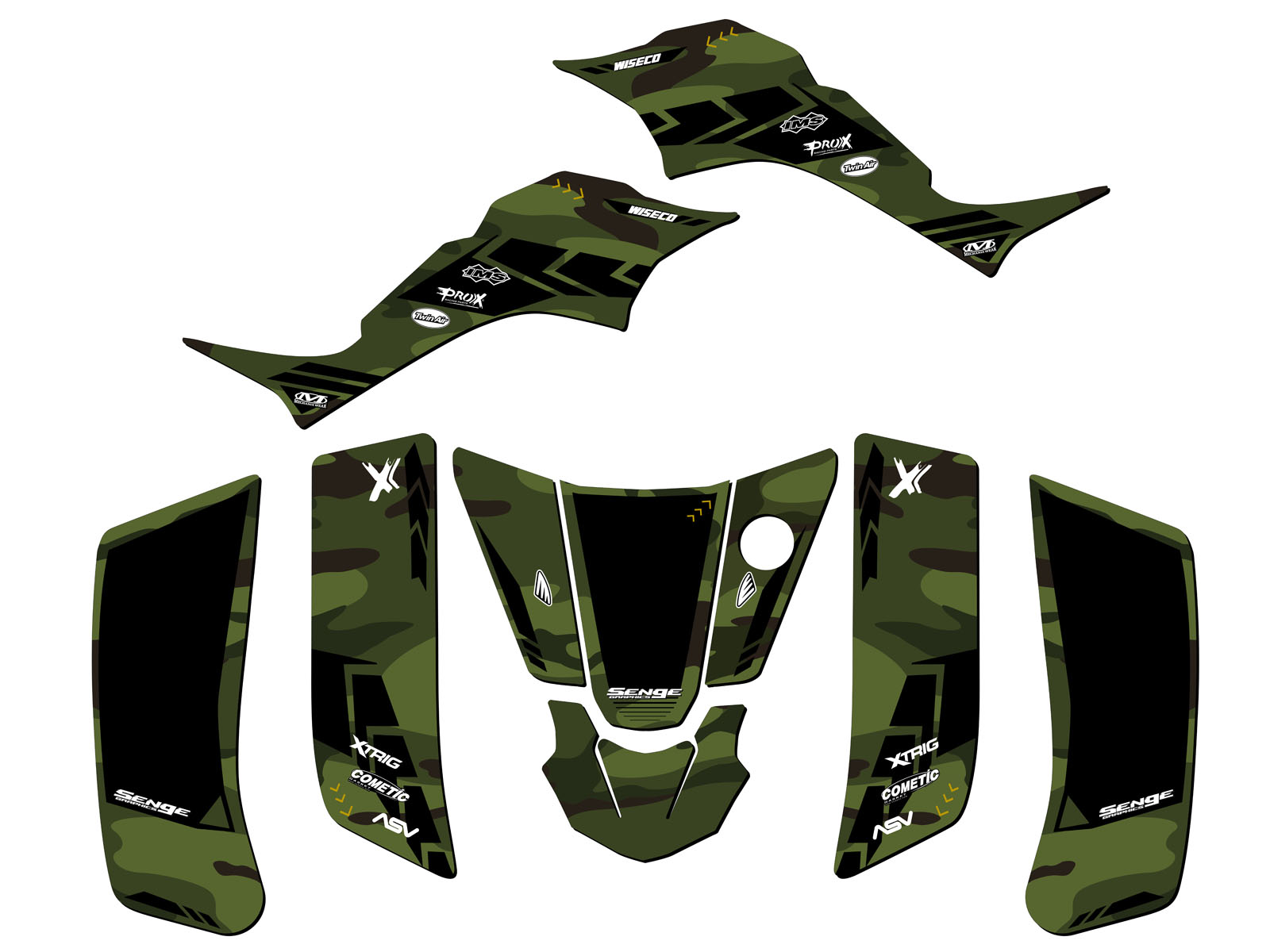 2003-2006 KFX 50 APACHE Green Senge Graphics Kit Compatible with ...