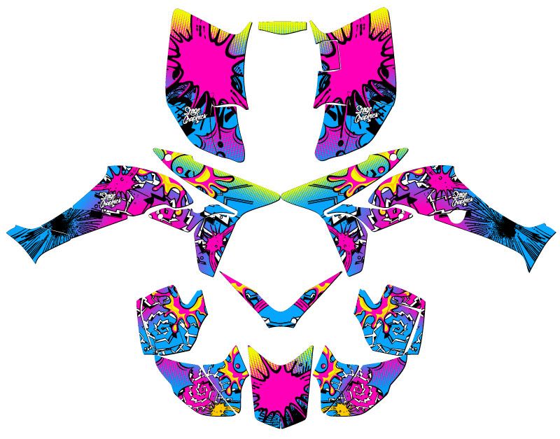 2006-2017 TRX 450R ZANY Pink Senge Graphics Kit Compatible with Honda ...