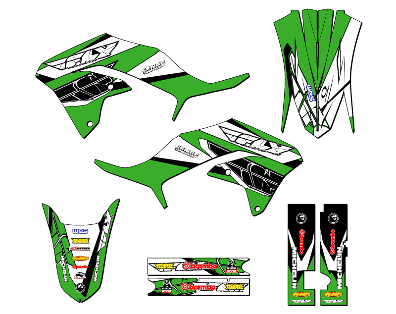 2020-2023 KLX 230 R 13 FLY Green Senge Graphics Kit Compatible with ...