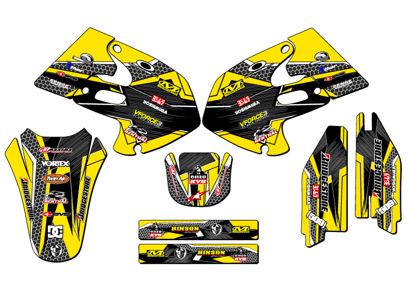1999-2000 RM 125 PODIUM Yellow Senge Graphics Kit Compatible with ...