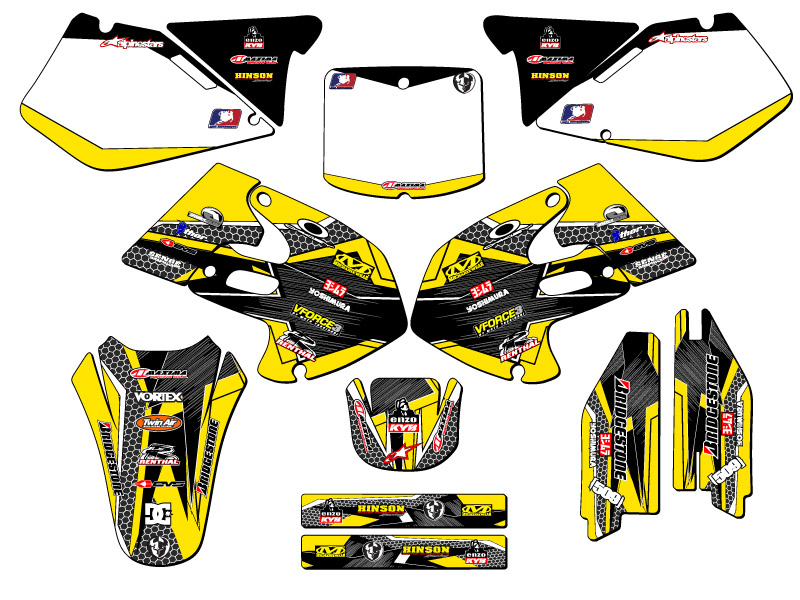 1999-2000 RM 125 PODIUM Yellow Senge Graphics Kit Compatible with ...