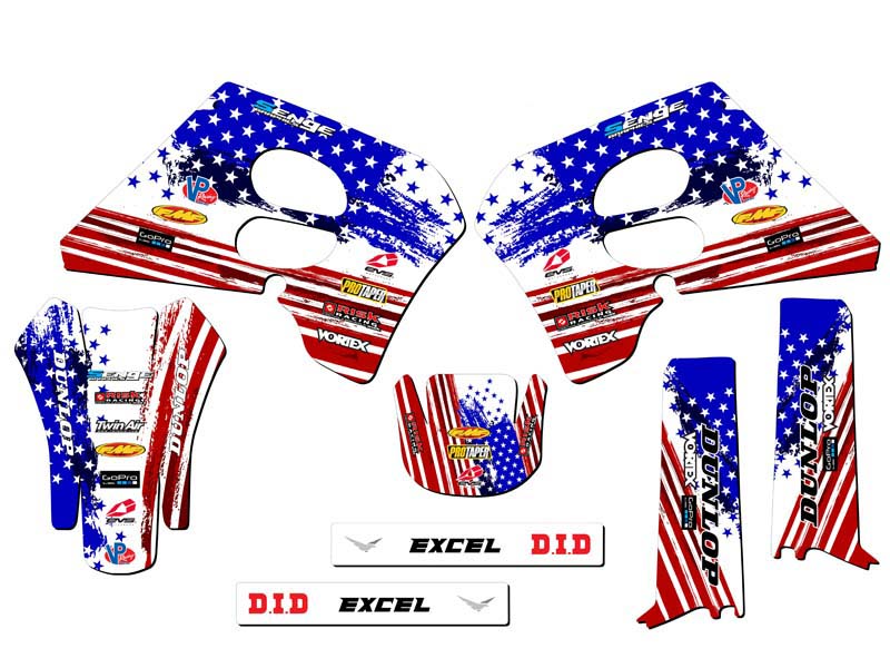 1993-1995 RM 250 MERICA Usa Senge Graphics Kit Compatible with Suzuki ...