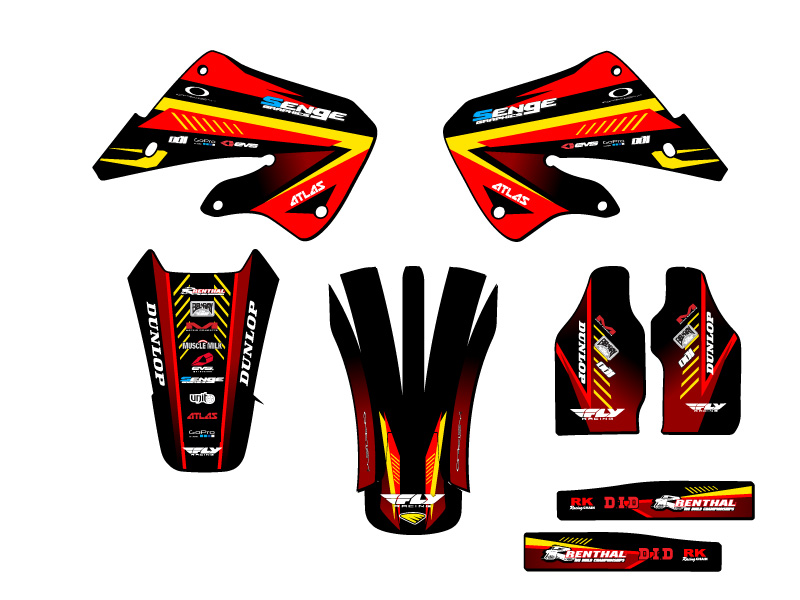 1997-1999 CR 250 R SURGE Red Senge Graphics Kit Compatible with Honda ...