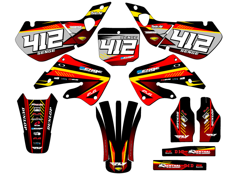 1997-1999 CR 250 R SURGE Red Senge Graphics Kit Compatible with Honda ...
