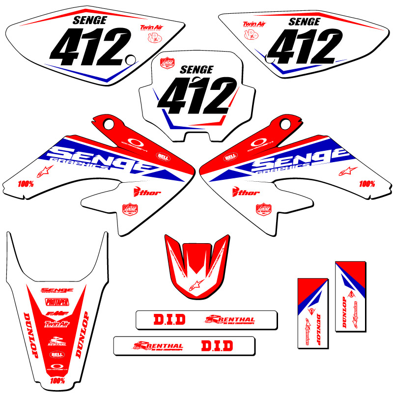 2004-2010 CRF 100 BINARY Red Senge Graphics Kit Compatible with Honda ...