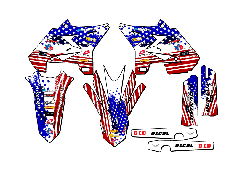 2002-2004 fits UFO RESTYLE YZ 250 2-STROKE MERICA Usa Senge Graphics ...
