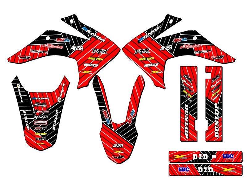 2015-2020 CRF 150 F RACE SERIES Red Senge Graphics Kit Compatible with ...