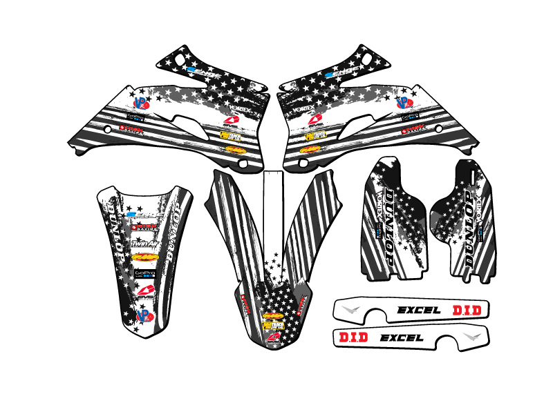 2006-2007 YZ 250 F 4-STROKE MERICA Grey Senge Graphics Kit Compatible ...