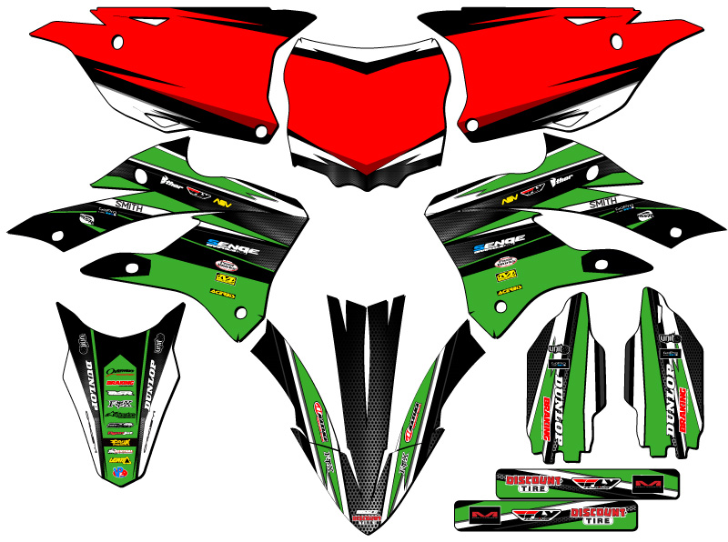 2022-2023 KX 112 VIGOR Green Senge Graphics Kit Compatible with ...