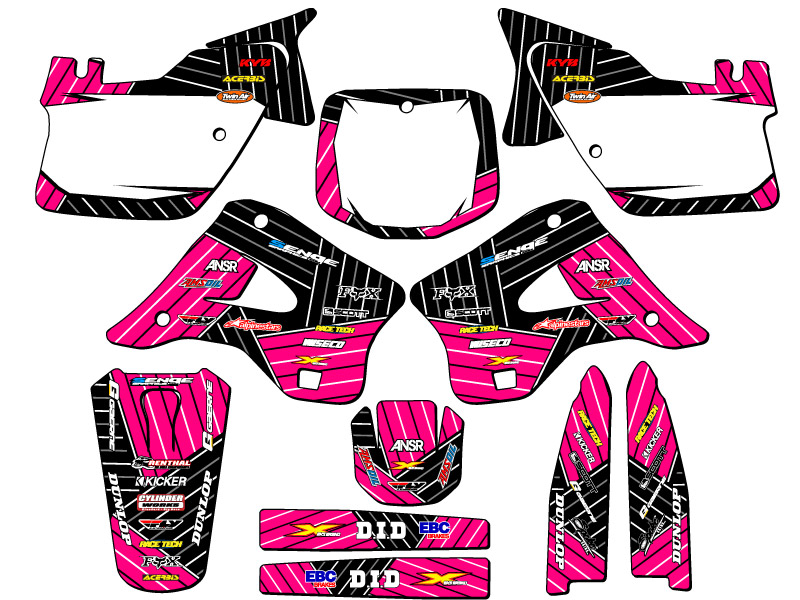 1996-1998 KX 125 RACE SERIES Pink Senge Graphics Kit Compatible with ...