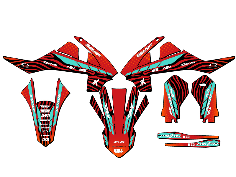 2021-2023 MC 65 TIGRE Red Senge Graphics Kit Compatible with GASGAS | eBay