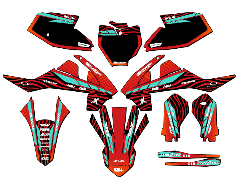 2021-2023 MC 65 TIGRE Red Senge Graphics Kit Compatible with GASGAS | eBay
