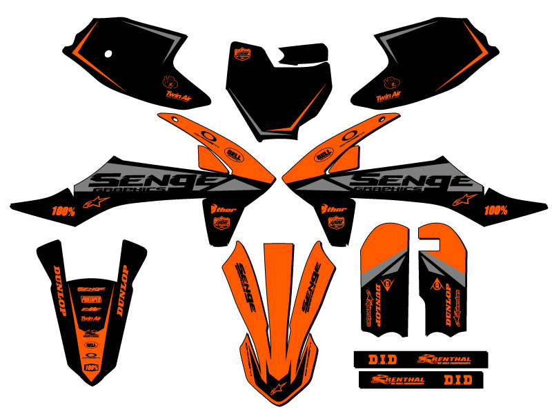 2016-2018 SX 50 BINARY Orange Senge Graphics Kit Compatible with KTM | eBay