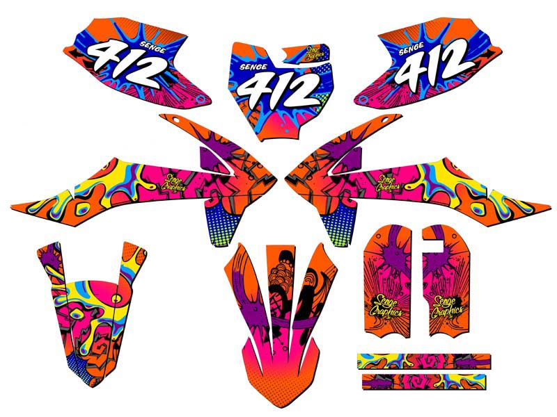 2016-2018 SX 50 ZANY Orange Senge Graphics Kit Compatible with KTM | eBay