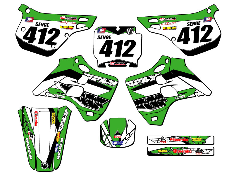 1990-1991 KX 250 13 FLY Green Senge Graphics Kit Compatible with ...