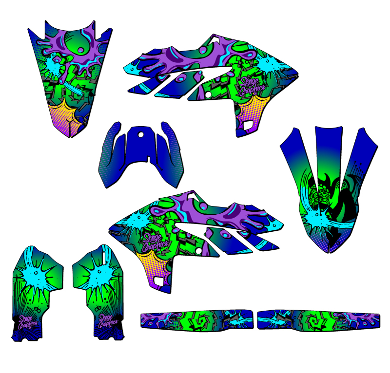 2023 YZ 450 F ZANY Blue Senge Graphics Kit Compatible with Yamaha | eBay