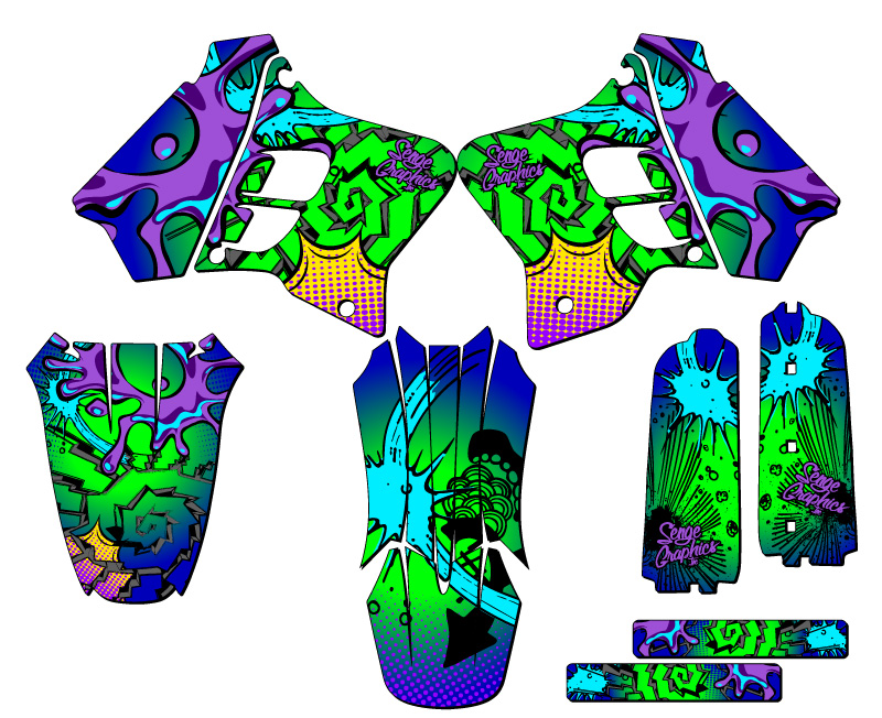 1993-1995 YZ 125 ZANY Blue Senge Graphics Kit Compatible with Yamaha | eBay