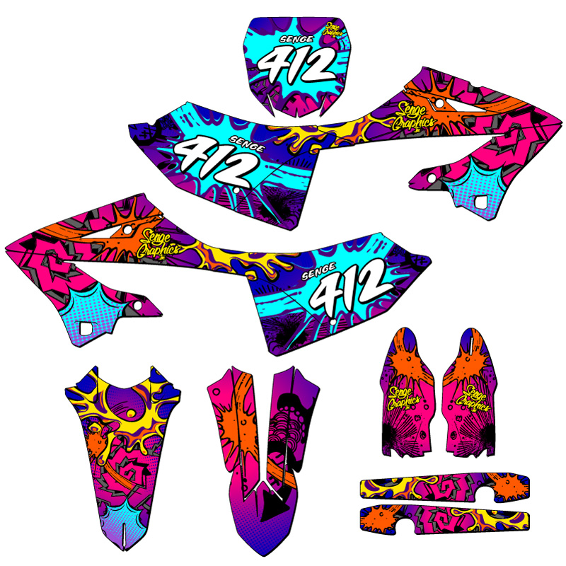 2022-2023 YZ 125 ZANY Pink Senge Graphics Kit Compatible with Yamaha | eBay