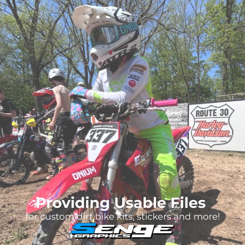 Providing Usable Files for Custom Dirt Bike Kits - Senge Graphics Inc