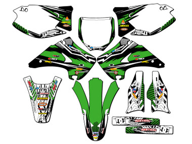 Kawasaki KX 125 Dirt Bike Graphics Kit - MAYHEM | SENGE GRAPHICS INC
