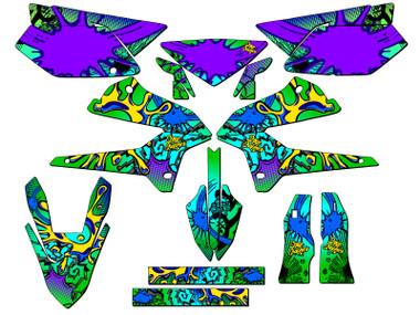 Kawasaki KLX 300 Dirt Bike Graphics Kit - ZANY | SENGE GRAPHICS INC