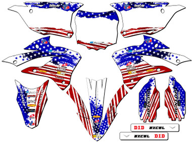 Kawasaki KX 85 Dirt Bike Graphics Kit - MERICA | SENGE GRAPHICS INC