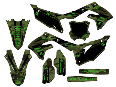 Kawasaki KX 250 Dirt Bike Graphics Kit - APACHE | SENGE GRAPHICS INC