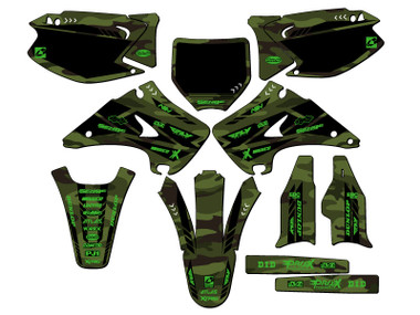 Kawasaki KX 125 Dirt Bike Graphics Kit - APACHE | SENGE GRAPHICS INC