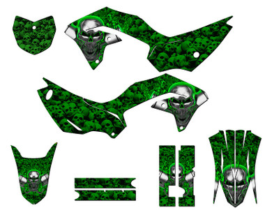 Kawasaki KLX 230R Dirt Bike Graphics Kit - FLAMING GEARHEAD | SENGE ...