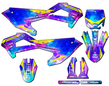 COBRA CX 65 Dirt Bike Graphics Kit - SPACE KADET | SENGE GRAPHICS INC