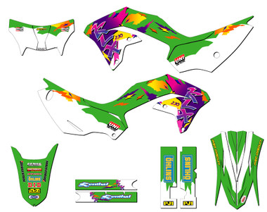 Kawasaki KLX 230 Dirt Bike Graphics Kit - THROWBACK | SENGE GRAPHICS INC