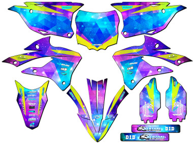 Kawasaki KX 112 Dirt Bike Graphics Kit - SPACE KADET | SENGE GRAPHICS INC