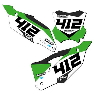 Kawasaki KX 250 Dirt Bike Number Plate Graphics - SG63 | SENGE GRAPHICS INC