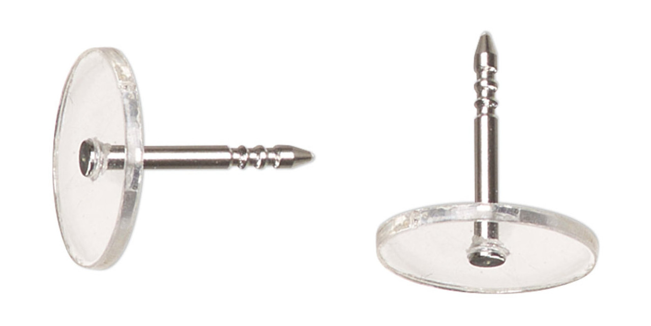 10 Clear & Steel 11.5mm Round Head Tie Tacs to Make Anything a Tie Tac ...