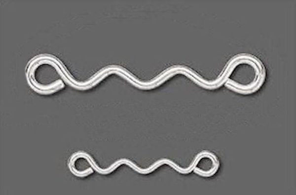 Link, 100 Silver Plated Steel 14x1mm Fancy Wavy Wave Connectors * - The ...