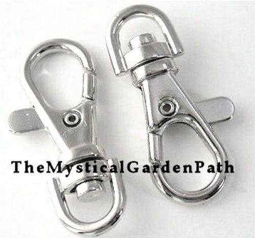 100 Large Silver 18x39mm Lobster Claw Swivel Clip Clasps - The Mystical ...