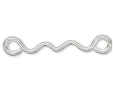 Link, 100 Silver Plated Steel 14x1mm Fancy Wavy Wave Connectors * - The ...