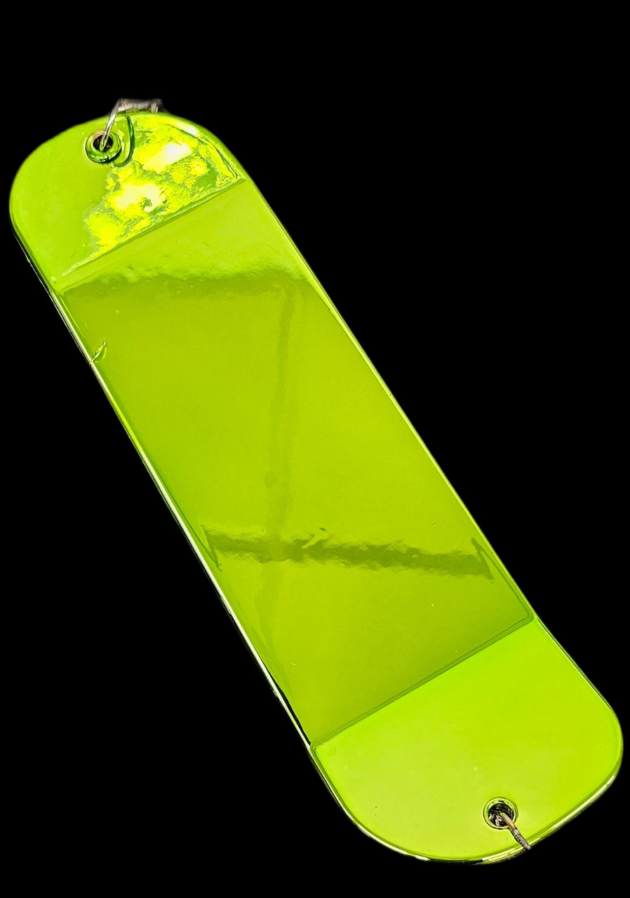 8" Green Chrome Flasher Blank w/ 2 fins