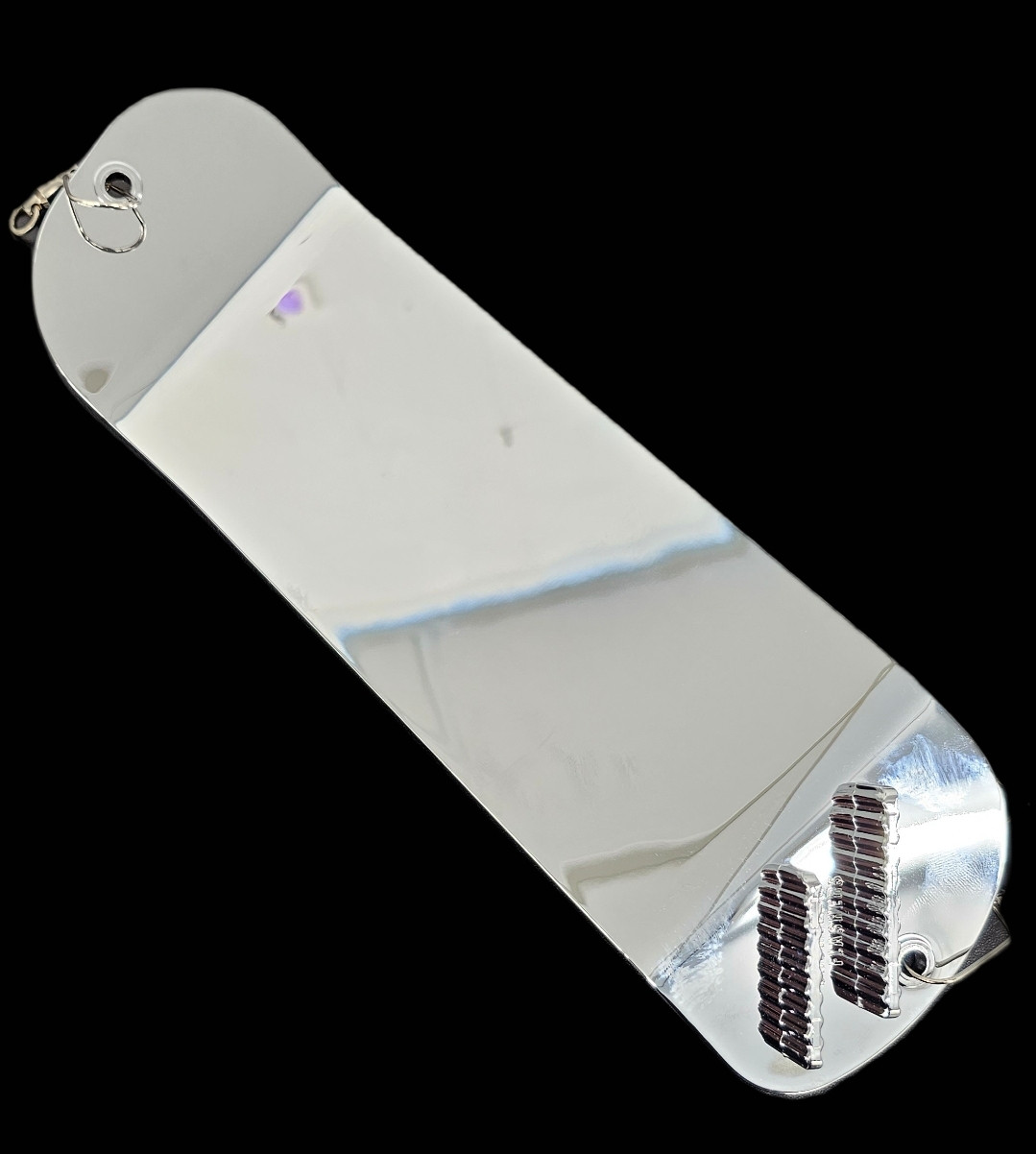 11" Chrome Shortbus 360 Flasher Blank w/ 2 fins