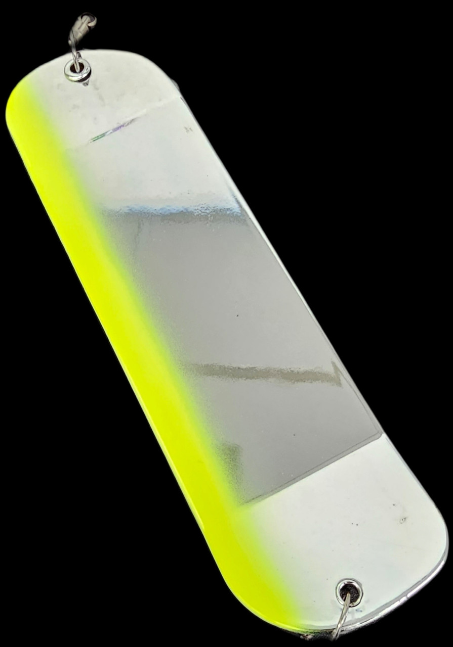 8" Chrome Yellow Edge Blank Flasher w/ Fins
