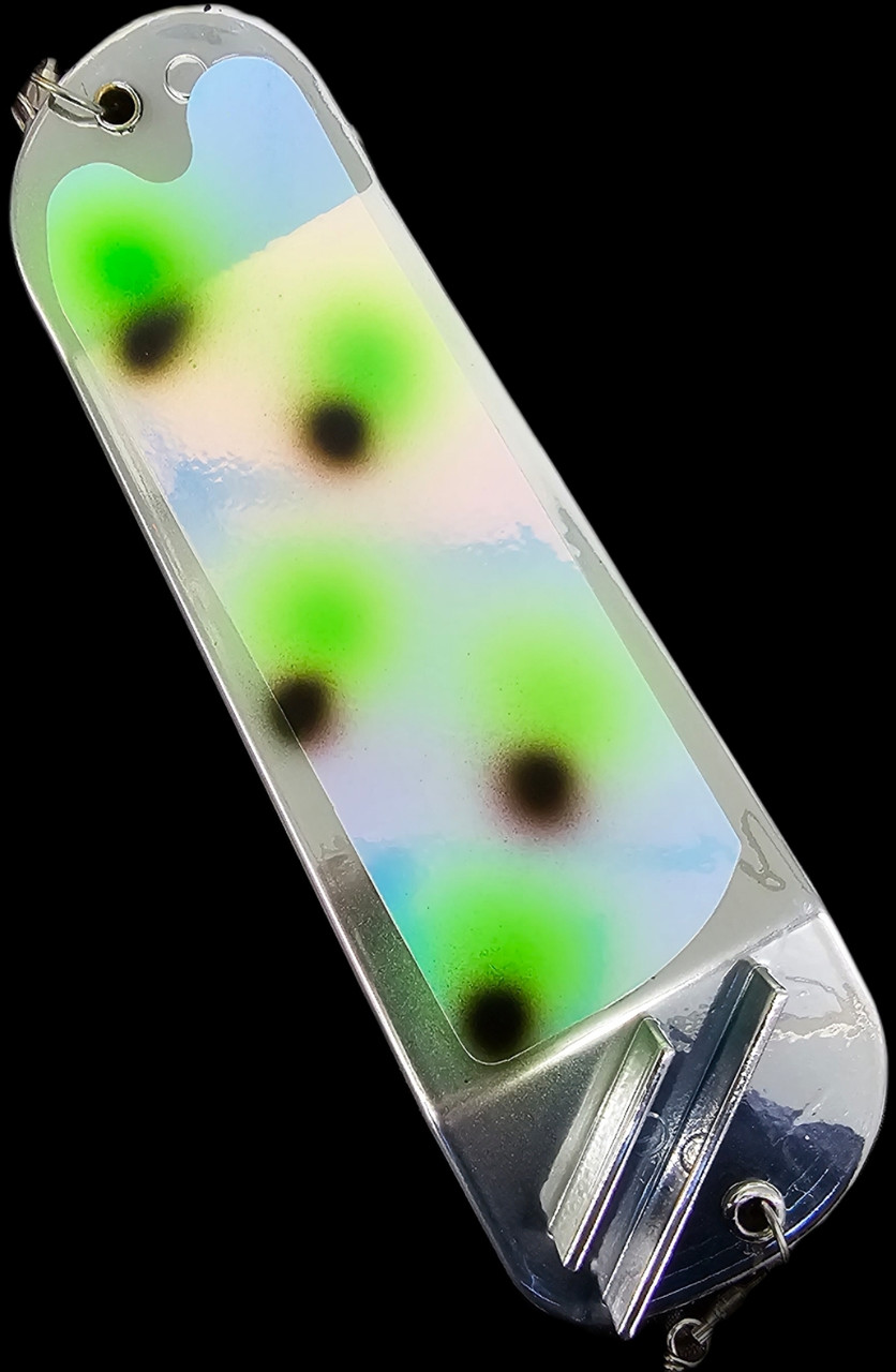 8" Chrome UV Black Eye Pea Flasher w/ 2 Fins
