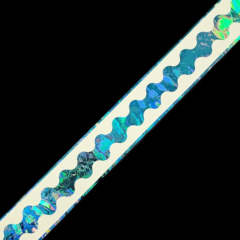 CUSTOM Blue Bubble/Green Glow Super Scallop PER FOOT