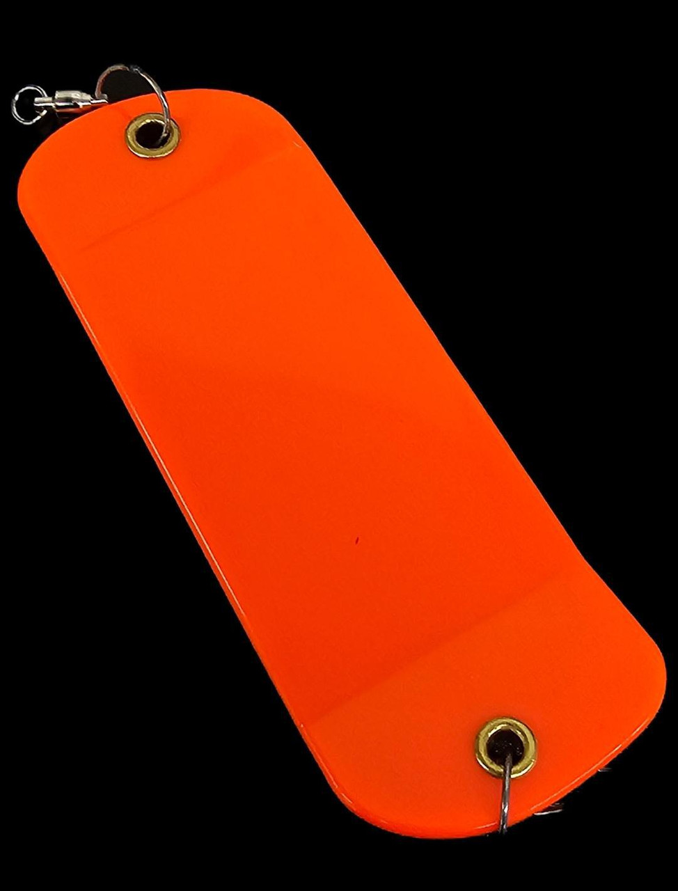 5.5" Blaze Orange Flasher Blank w/ 2 Fins - FlasherTape.Com