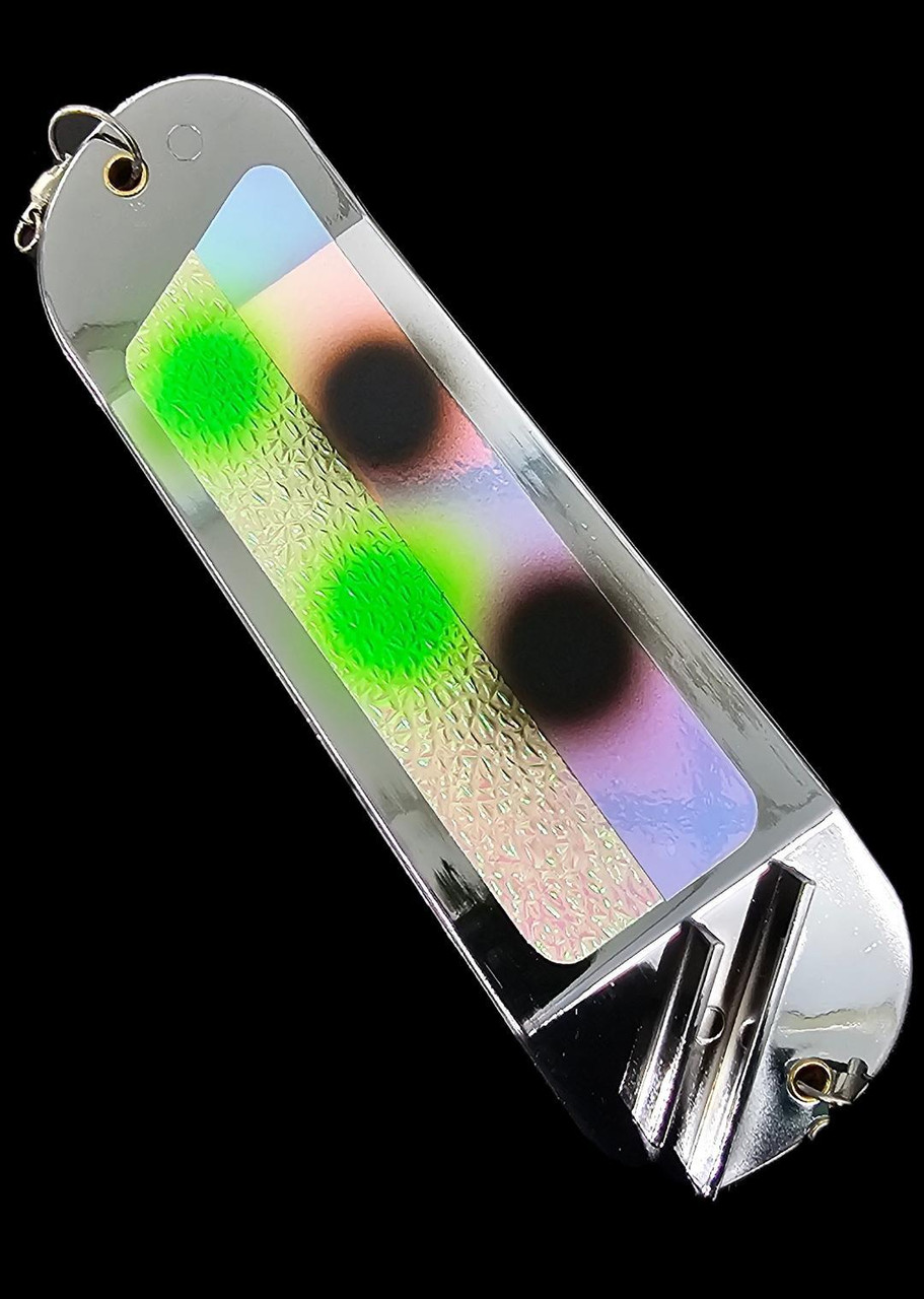 8" Chrome Mega Bam Flasher w/ 2 Fins - FlasherTape.Com