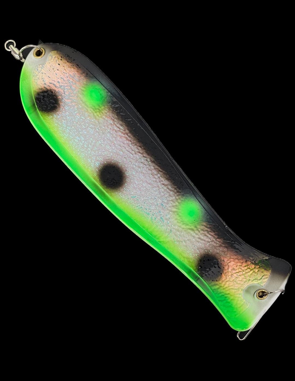 10" White GM Fish Flasher w/ 2 Fins - FlasherTape.Com