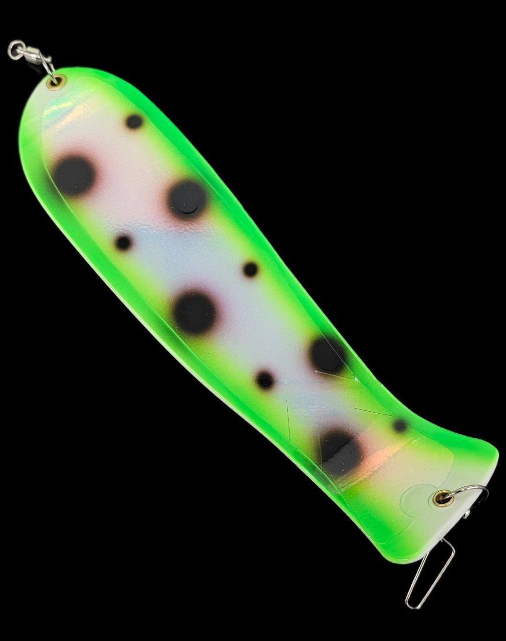 10" White Super Frog Fish Flasher w/ 2 Fins - FlasherTape.Com