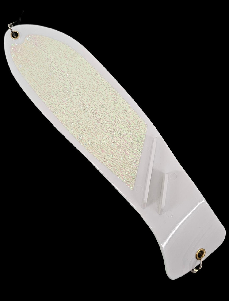 10" White Super Frog Fish Flasher w/ 2 Fins - FlasherTape.Com