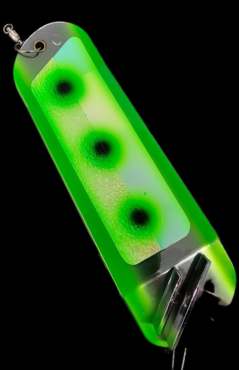 8" Chrome UV/CG Ellipsis Flasher w/ 2 Fins - FlasherTape.Com