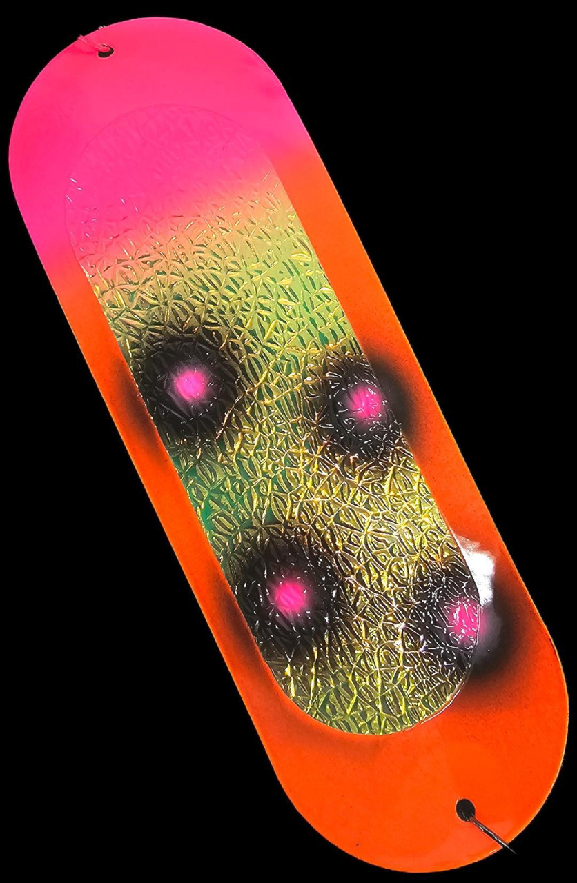 Orange Antifreeze Pink Booger 6" #00 Metal Dodger - FlasherTape.Com