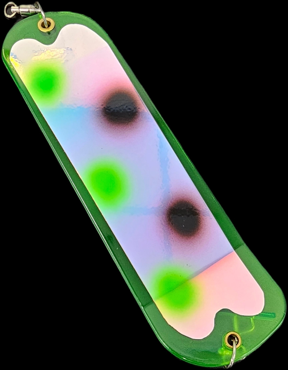 8" Green UV Two Face Flasher w/ 2 Fins